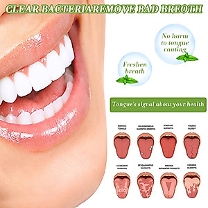 Bosose Tongue Scraper Cleaner for Adults Kids, BPA Free Tongue Scrapers, Healthy Oral Hygiene Brushes, Help Fight Bad Breath (4 PACK)