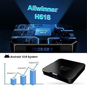 Android TV Box, M98PRO 12.0 4GB RAM 32GB ROM 4K Ultra HD, AllWinner H618 64bit Support 3D USB HD H.265 2.4/5GHz Dual WiFi Ethernet & Intelligent Control Interface for Android Box