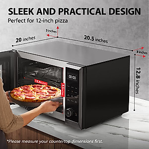 TOSHIBA Air Fryer Combo 8-in-1 Countertop Microwave Oven, Convection, Broil, Odor removal, Mute Function, 12.4" Position Memory Turntable with 1.0 Cu.ft, Black stainless steel, ML2-EC10SA(BS)