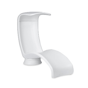 Step2 Vero Mondella Chair with Shade, Outdoor/Indoor Waterproof Patio Furniture, Pool Lounger, Use in Pools Up to 9-Inches of Water or Poolside Ledge, Made of Durable Plastic, Weighted, White