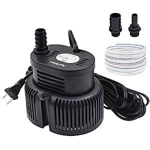 Pool Cover Pump Above Ground - Submersible Sump Pump, Swimming Water Removal Pumps, with Drainage Hose & 25 Feet Extra Long Power Cord, 850 GPH inGround, 3 Adapters Black