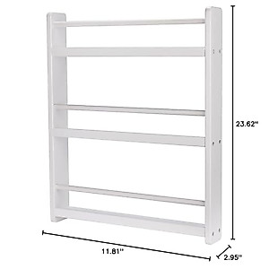 Childlike Behavior 3-Tier Wood Bookshelf Organizer for Kids - White, Wall Mount