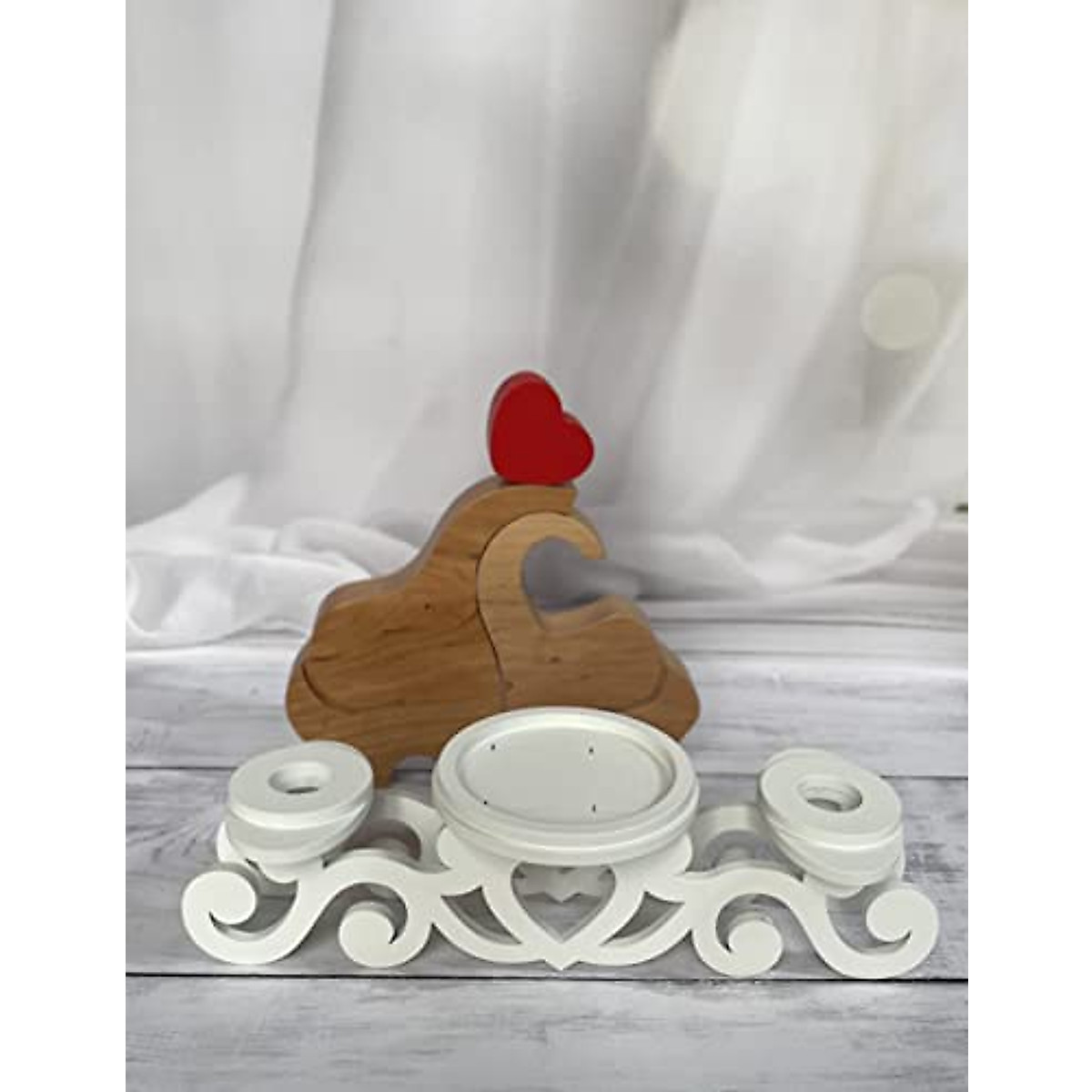 Unity Candle Holder-Unity Candle Stand-Unity Candle Holder Set-Pillar Candle Holder-Wedding Gift -Ceremony Decoration-Wedding Centerpiece (with Heart)