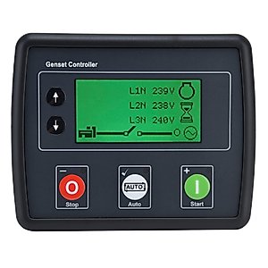 Luqeeg DSE4510 Generator Controller, LCD Display Generator Genset Controller, Auto Start Stop Mains Failure Control Module 3 Phase Generator Set Controller with Three Remotes