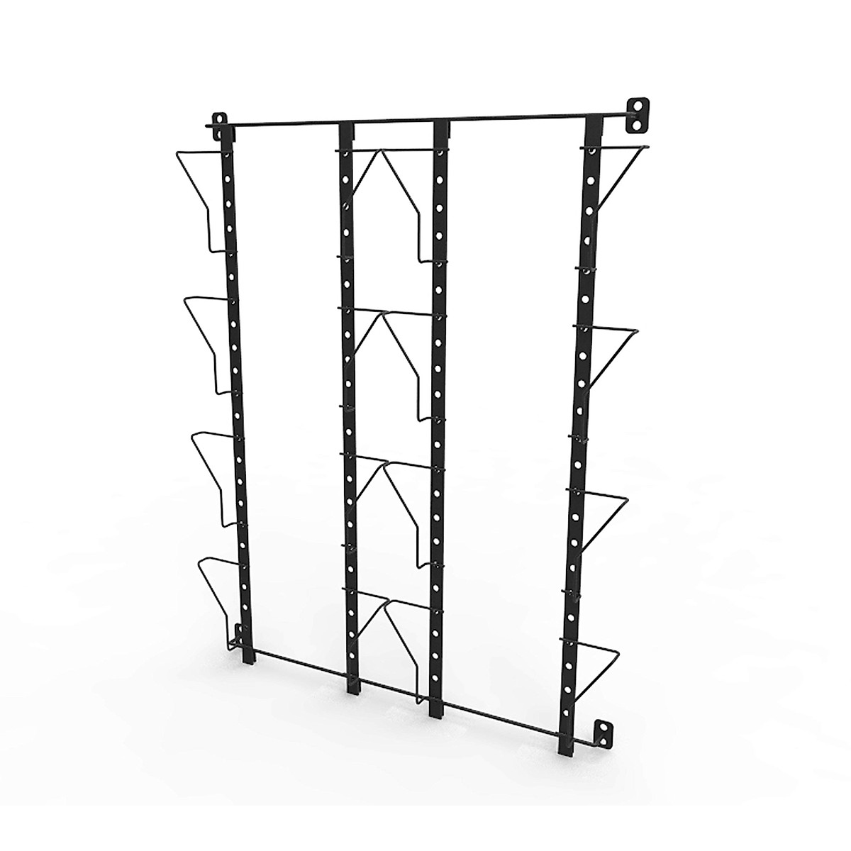 FixtureDisplays® Up to 9.5" Wide 8-Pocket Adjustable Display Rack, Wall Mounted Greeting Post Card Christmas Holiday Card Holders 11608-BLACK-DOUBLE-NF