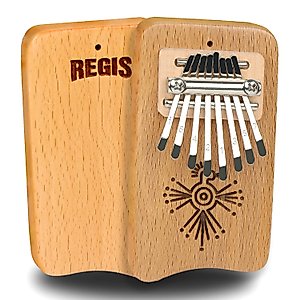 REGIS Kalimba 8 Key exquisite Finger Thumb Piano Marimba Musical good accessory Pendant Gif (Wood color)
