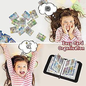 SVJEFY 4-Pocket Card Binder, Trading Card Binder Holder with 60 Removable Sleeves that Fits 480 Cards, Card Binder Collect Holder Album, Carrying Case Binder Album