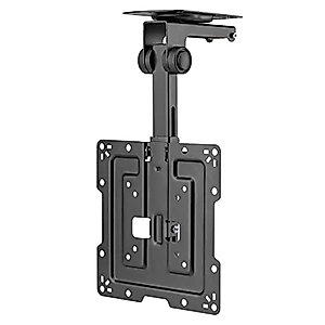 Mount Plus CM322 Flip Down TV and Monitor Roof Ceiling Mount | Fits Flat Screen 19 to 42 Inch | VESA Compatible 100x100, 200x200 | Height Adjustable | Pitched Roof