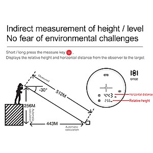 Golf Rangefinder Telescope 6X Laser Ranger Finder with Golf Slope, Rechargeable Range Finder for Hunting Shooting Golfing 756 Yards, Laser Rangefinder with Flag Pole Locking Vibration
