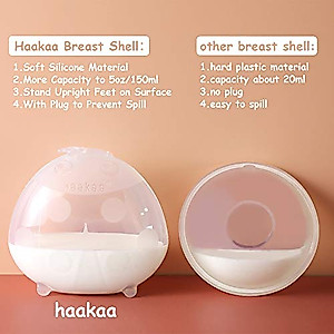 haakaa Ladybug Breast Milk Collector Breast Shells Milk Saver Nursing Cups for Large Milk Supply, Replace Disposable Breast Pads, Reusable & Wearable (150ml, 1 Pc)