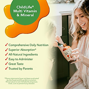 CHILDLIFE Essentials Kids Multivitamin & Mineral - Kids Vitamins, Liquid Multivitamin for Kids, Toddler Multivitamins, Liquid Vitamins, Baby Multivitamin - Natural Orange & Mango, 8 Fl Oz (Pack of 2)