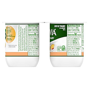 Activia Probiotic Lowfat Yogurt, Peach, Non-GMO Project Verified, 4 Oz, Pack of 4