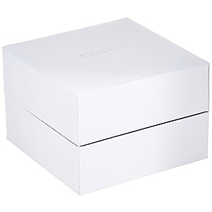 SEIKO Men's SNE102 Stainless Steel Solar Watch with Brown Leather Strap, Black