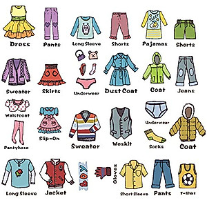 Maydahui 2 Sheets（31 Count） Dresser Clothing Decals 11 * 11inch Boys Girls Clothing Sort Wall Sticker Removable Clothes Classification Label for Wardrobe Drawer Organizing Home Bedroom Decoration