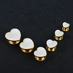 Casvort 2 PCS 10mm (00g) Hypoallergenic 316 Stainless Steel Gold Elegant Conch Screw Ear Tunnels Plugs Ear Gauges Stretcher Body Ear Piercings