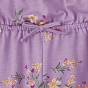 The Children's Place Baby Girls and Toddler Sleeve Floral Print Knit Flutter Jumpsuit Shorts, Lt Grape, 3T US