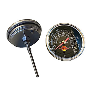 Black Face BBQ Grill Thermometer 50F-900F High Temp Range Heavy Duty Premium Quality Smoker Thermo 2 Inch or 3" with M8 or 1/2 NPT Thread