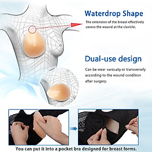 NORFULL Silicone Breast Form Mastectomy Prosthesis Waterdrop Enhancer One Piece 300g B Cup
