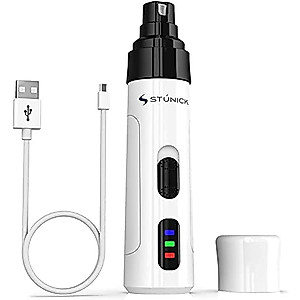 Dog Nail Grinder for Small, Medium and Large Dogs - Gentle Portable Paws Grooming and Smoothing - Professional 2-Speed Electric Rechargeable Dog Toe Trimmer