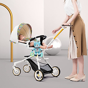 AIPINQI Baby Hanging Toy Cartoon Animal Stuffed Rattle Bell Carseat Toys Crib Car Seat Travel Stroller Soft Plush Toys with Wind Chimes,Green