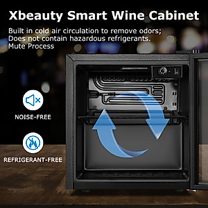 Xbeauty Beverage Refrigerator with 48 Can Mini Fridge for Office, Bar,Home,with Adjustable Removable Shelves,Convertible Door,Double Glass,1.3Cu. Ft