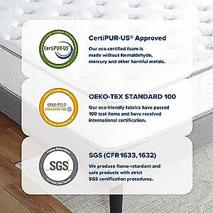Olee Sleep 10 Inch Gel Infused Foam Top Innerspring Mattress, Twin, White