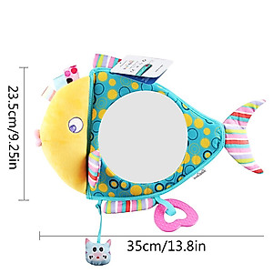 360° Rotary Push Car Rear View Mirror, Sliver