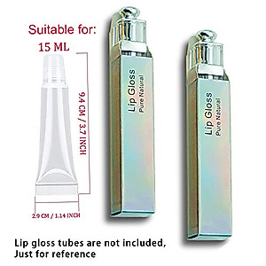 ANZKA 50 Pcs Lip Gloss Boxes,10.7x2.3x2.3 cm Silver Holographic Packaging Box, Kraft Paper Glossy Lipgloss Tube Wrapping Boxes