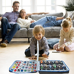 KISLANE 56 Toy Cars Carrying Case for 1: 64 Scale Toy Cars and Monster Trucks, Functional Storage Bag for Toy Cars and Monster Trucks (Black)