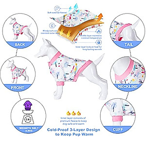 LovinPet Dog Warm PJS with Buttons - Soft & Upgraded Lightweight Fabric Fairytale Multi Prints Dog Clothes, Fashionable Dog Flannel Shirt, Suitable for Small to Medium to Large Dog Breeds,S+