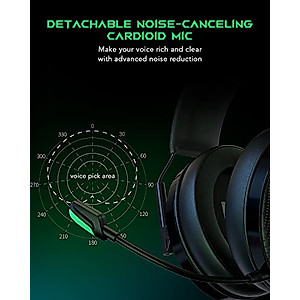 Black Shark Gaming Headset, Open Acoustic Gaming Headphones for PC, PS4, PS5, Xbox, Switch, 295G Ultra-Lightweight Headset with Microphone, Noise-Canceling Cardioid Mic, Stereo Surround 50mm Drivers