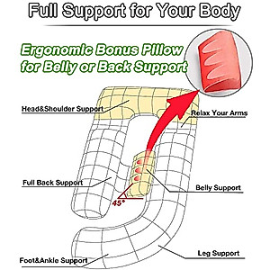 AS AWESLING 60in Pregnancy Pillows for Sleeping | Detachable Maternity Pillow for Pregnant Women | Extra Large Full Body Pillow for Pregnancy (Cool Gray)