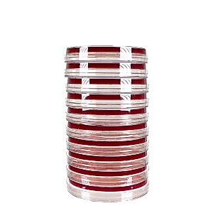 Red Blood Agar (RBA), TSA with 5% Sheep Blood (10-Pack). Pre-Poured, 15x100mm Plates. Used to Detect Hemolysis.