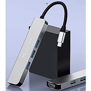 BEST CABLE USB C Hub Multiport Adapter - 5 in 1 Portable with 4K HDMI Output, 3 USB 3.0 Ports,USB C 100W PD, Compatible with MacBook Pro, XPS More USB C Devices (1Pack)