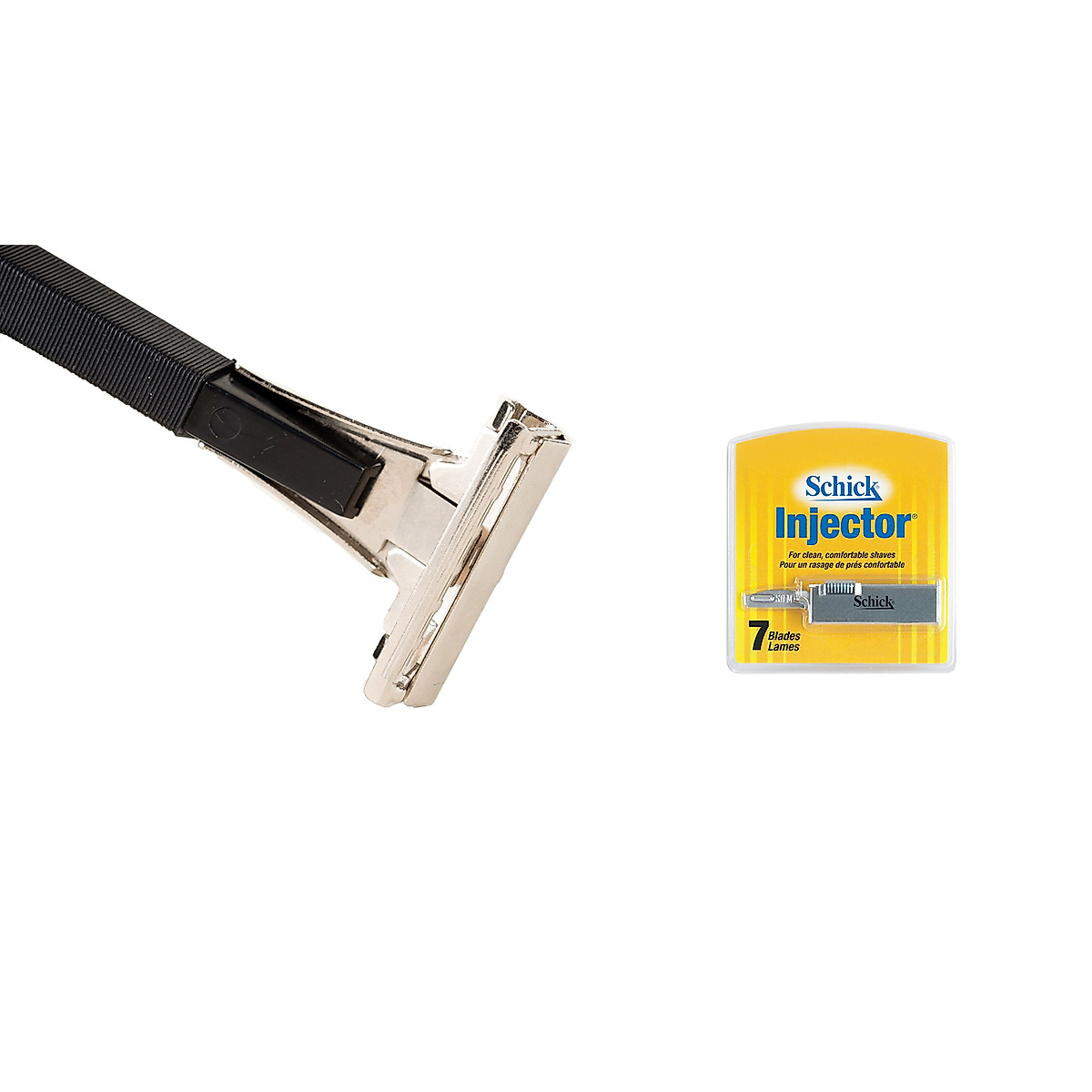 Shave Classic Single Edge Razor Handle and 1 Ct. Injector Blade + Pack of 7 Ct. Schick Injector Refill Blade ! Razor Compatible with Schick Injector Razor Blades !
