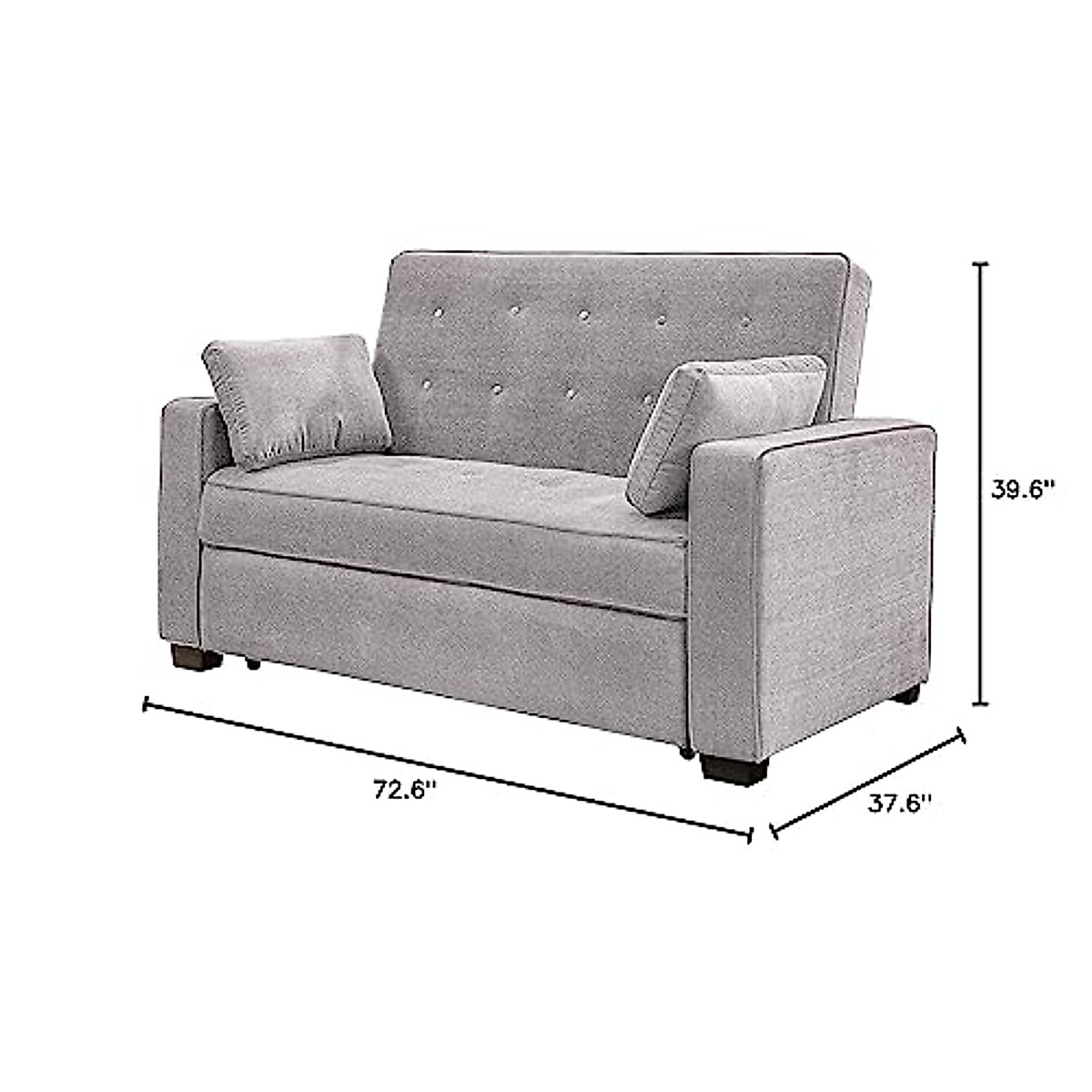 Serta Convertible Sofa, Light Grey