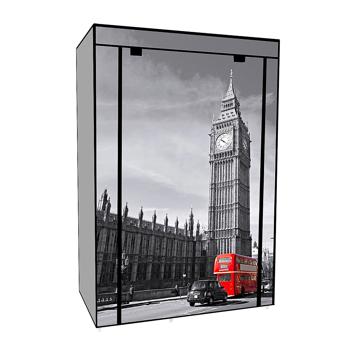 Switch Innovation Storage Closet Portable Temporary Clothing Wardrobe, Free-Standing Clothes Rack, Non-Woven Fabric Dresser, Dorm Room Cupboard, Contemporary Design Big Ben
