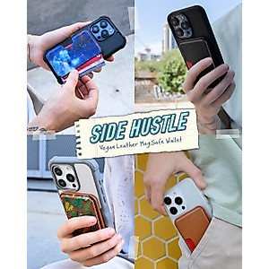 Smartish MagSafe Wallet - Side Hustle - Vegan Leather Slim Detachable Magnetic Card Holder Qi2 Certified iPhone MagSafe Wallet for Apple iPhone 15/14/13/12 Models - Black Tie Affair