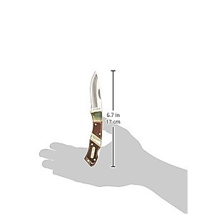 Old Timer 28OT Mountain Beaver Jr. 6.1in S.S. Traditional Lockback Folding Knife with 2.5in Clip Point Blade and Wood Handle for Outdoor, Hunting, Camping and EDC