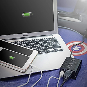 YSOLX 150W Power Inverter DC 12V to 110V AC Converter Car Plug Adapter Outlet Charger for Laptop Computer