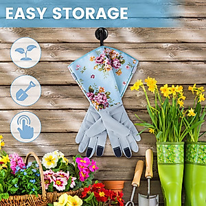 WANCHI Cowhide Leather Thorn Proof Gardening Gloves Medium + Long Sleeve Garden Gloves Small