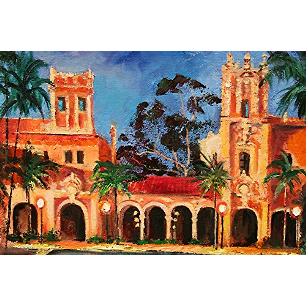 SOLD - Dusk in Balboa, San Diego Balboa Park By Internationally Renowned Painter Yary Dluhos.