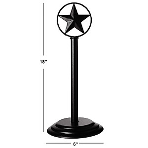 Black Rustic Texas Star Paper Towel Holder - Country Farmhouse Iron Metal Primitive Kitchen Countertop Paper Towel Holders, Western Style Stand for Paper Towels, Table Decor (Paper Towel Holder)