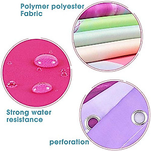 Nelbonls Mermaid Bathroom Sets with Shower Curtain and Rugs, Toilet Lid Cover, Bath Mat, Bathroom Decor Shower Curtians with Hooks, Waterproof Shower Curtain Set 70.9"x59.0"