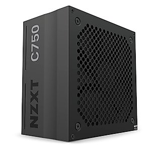 NZXT C750 PSU (2022) - PA-7G1BB-US - 750 Watt PSU - 80+ Gold Certified - Fully Modular - Sleeved Cables - ATX Gaming Power Supply