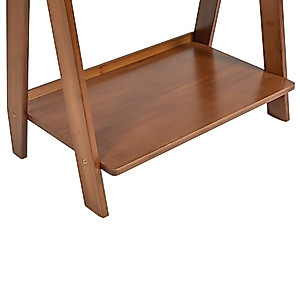 K KELBEL Bookshelf & Ladder Shelf &Storage Rack & Multipurpose Bamboo Organizer Shelves Furniture for Home Office, Living Room, Kitchen, Office 5 Tier （Brown）