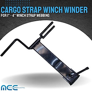 Mega Cargo Control Cargo Tie-Down Winch Strap Winder | for Roll-up Flatbed Trailer Winch Straps up to 2" 3" 4" Wide, Used in Trailers, Trucks, Warehouses Vans Docks (1-Pack)