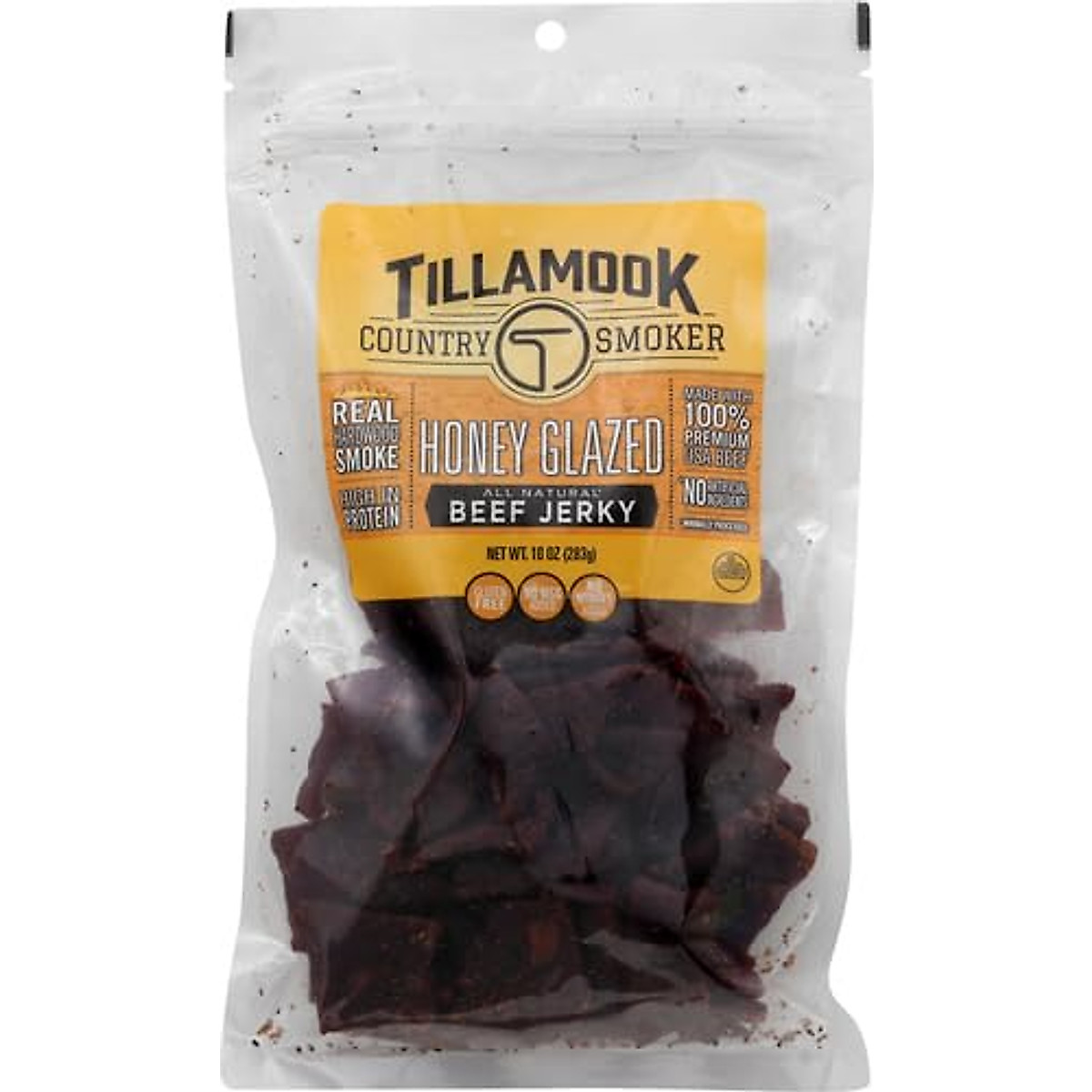 Tillamook Country Smoker Real Hardwood Smoked Beef Jerky, Honey Glazed, 10 Ounce