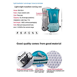 Win.Deeper 5L Lightweight Running Backpack Outdoor Sports Trail Racing Marathon Hiking Fitness Bag Hydration Vest Pack (Black + 500ML Water Bottle)