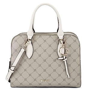 Nine West CYRA Satchel, Hazel Logo/Milk